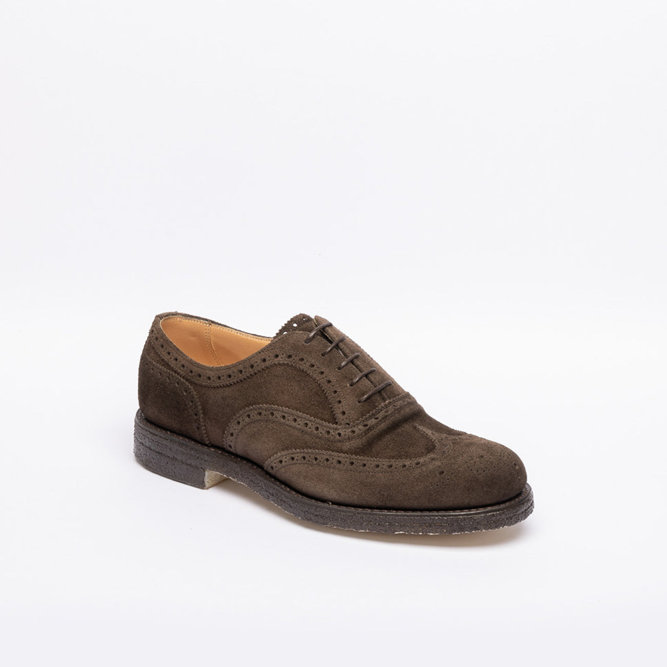 Cheaney oxford full brogue Arthur III bitter chocolate suede crepe sol ...